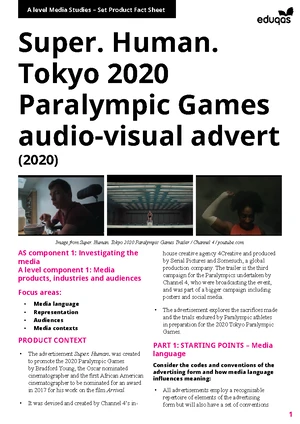 Super. Human. Tokyo 2020 Paralympics Ad Analysis & Insights - Studocu