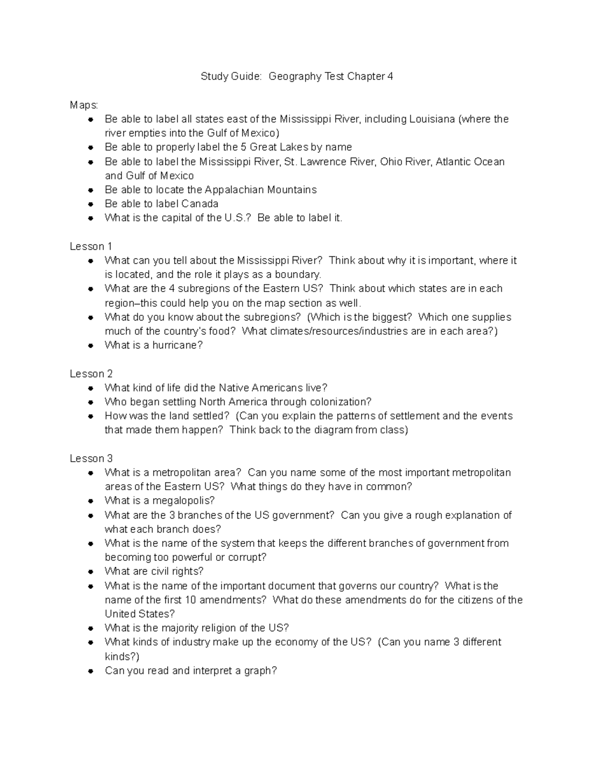 Geography Study Guide: Test Review for Chapter 4 Concepts - Studocu