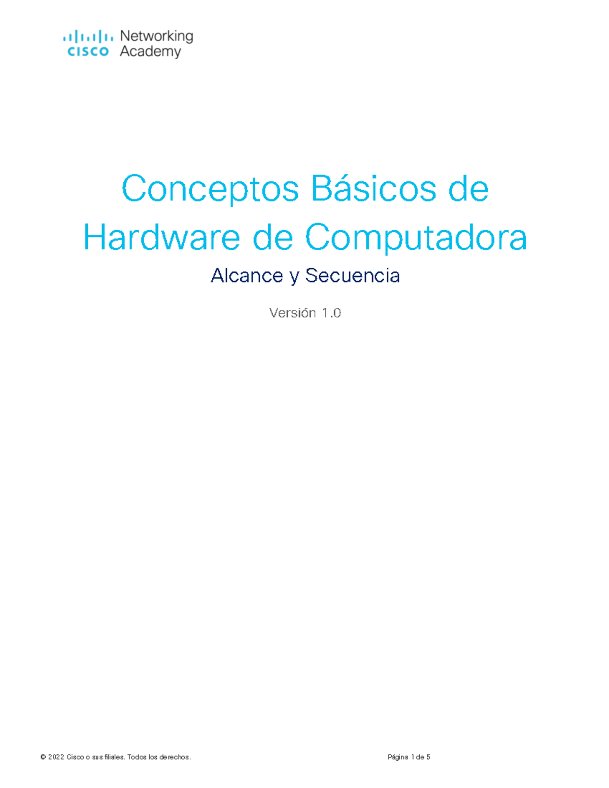 Conceptos Básicos de Hardware de Computadora - Alcance y Secuencia v1.0 - Studocu