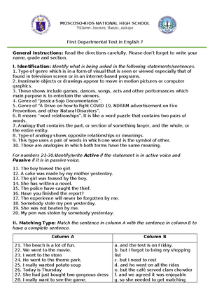 Characteristics AND Common Genres OF English - CHARACTERISTICS AND ...