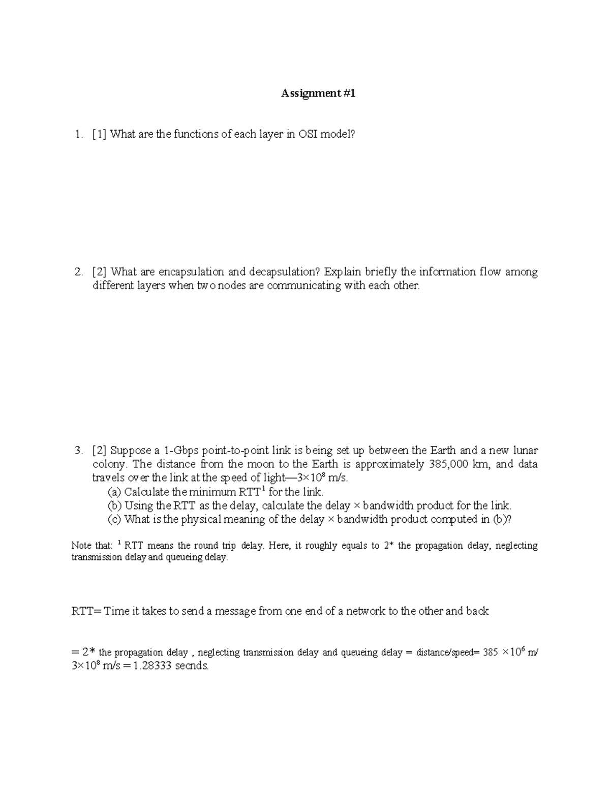 Homework 1-2025: OSI Model Functions & Lunar Link Analysis - Studocu