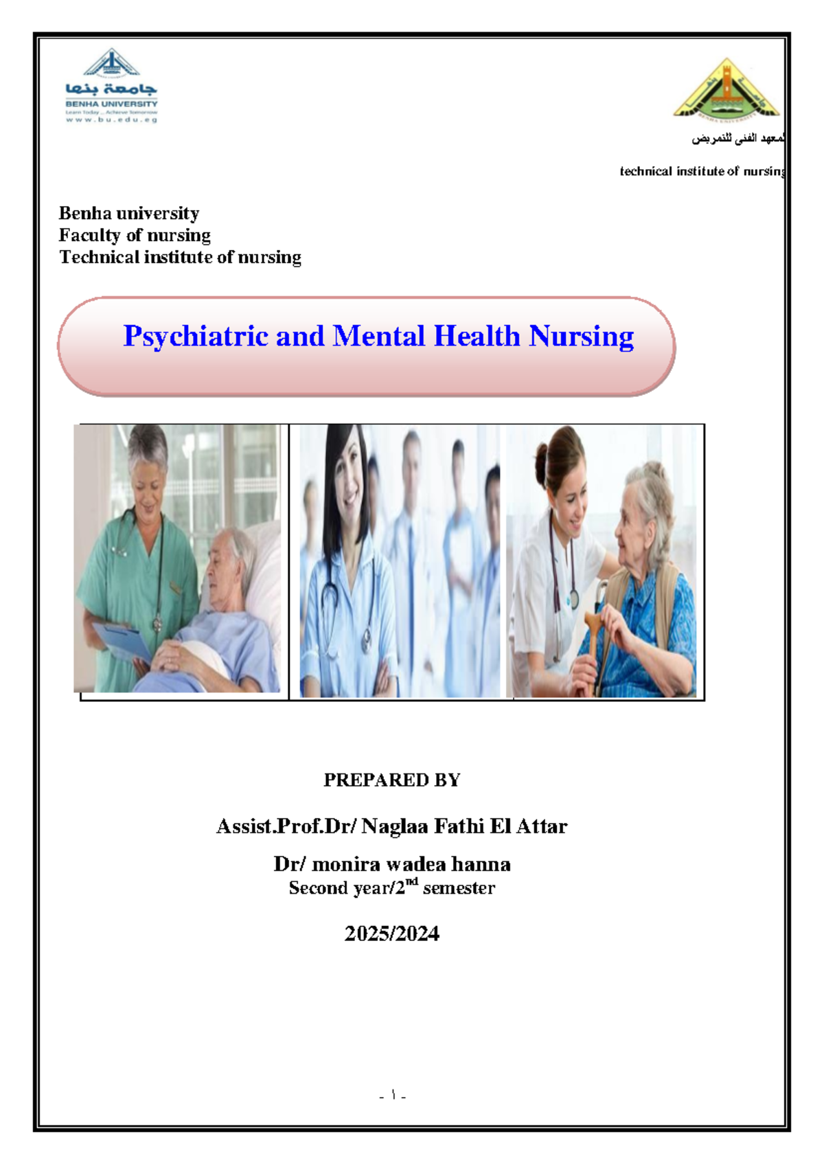 Psychiatric & Mental Health Nursing: Principles & Practices (2nd Sem ...