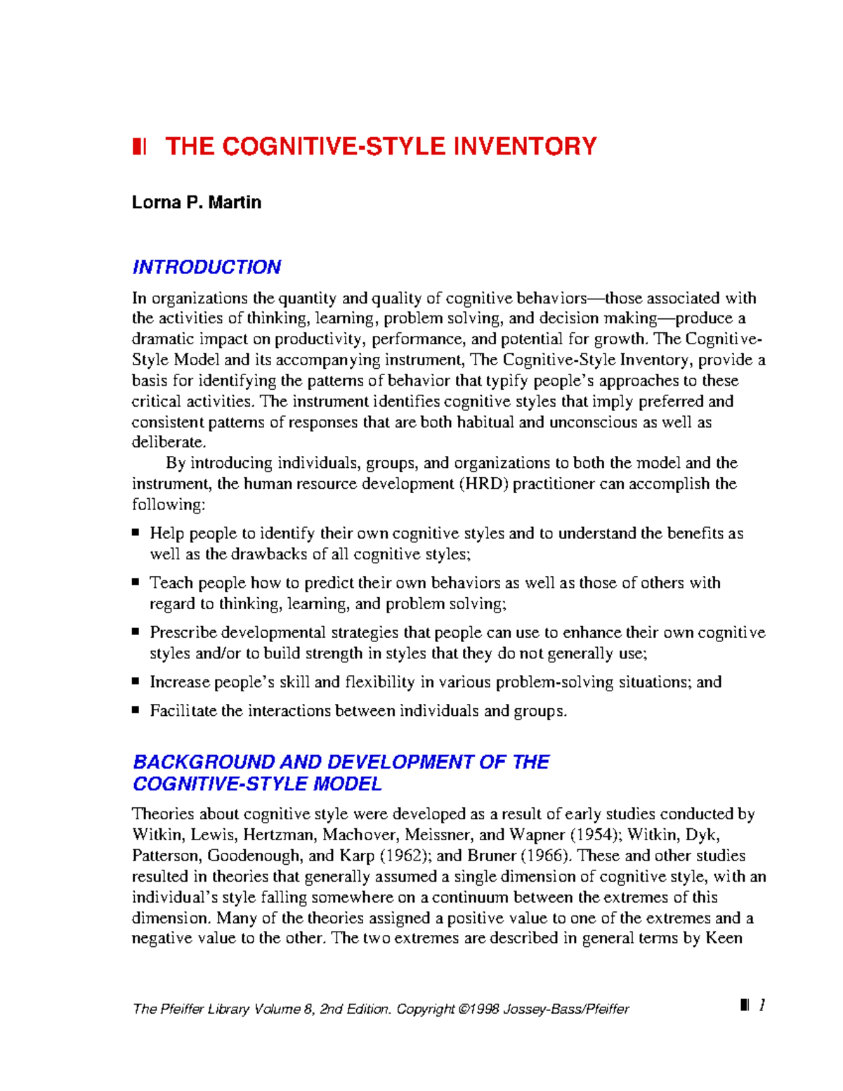 Cognitive Style Inventory: Analyzing Behavioral Patterns in Thinking ...