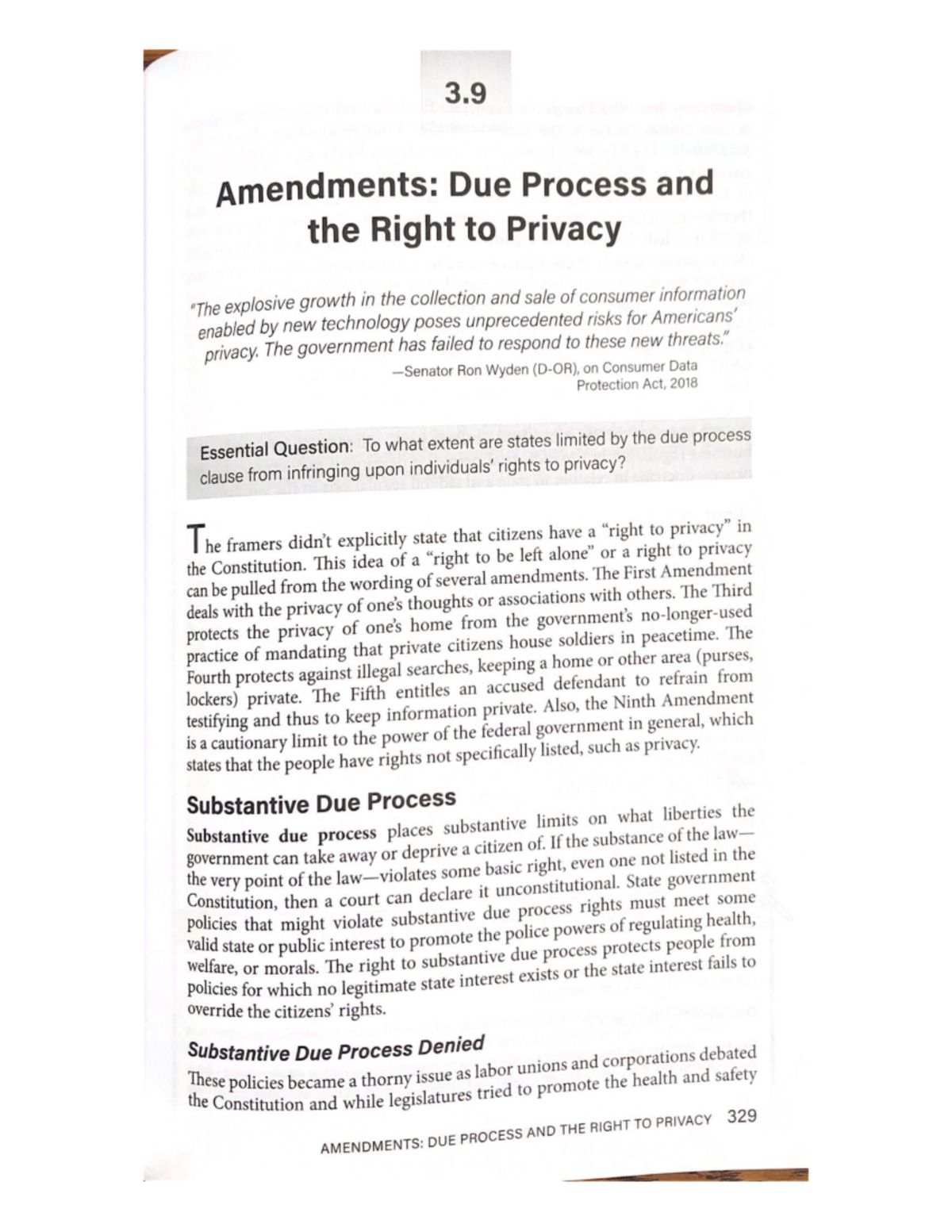 3.9 Amendments: Due Process and Privacy Rights in Supreme Court Cases ...