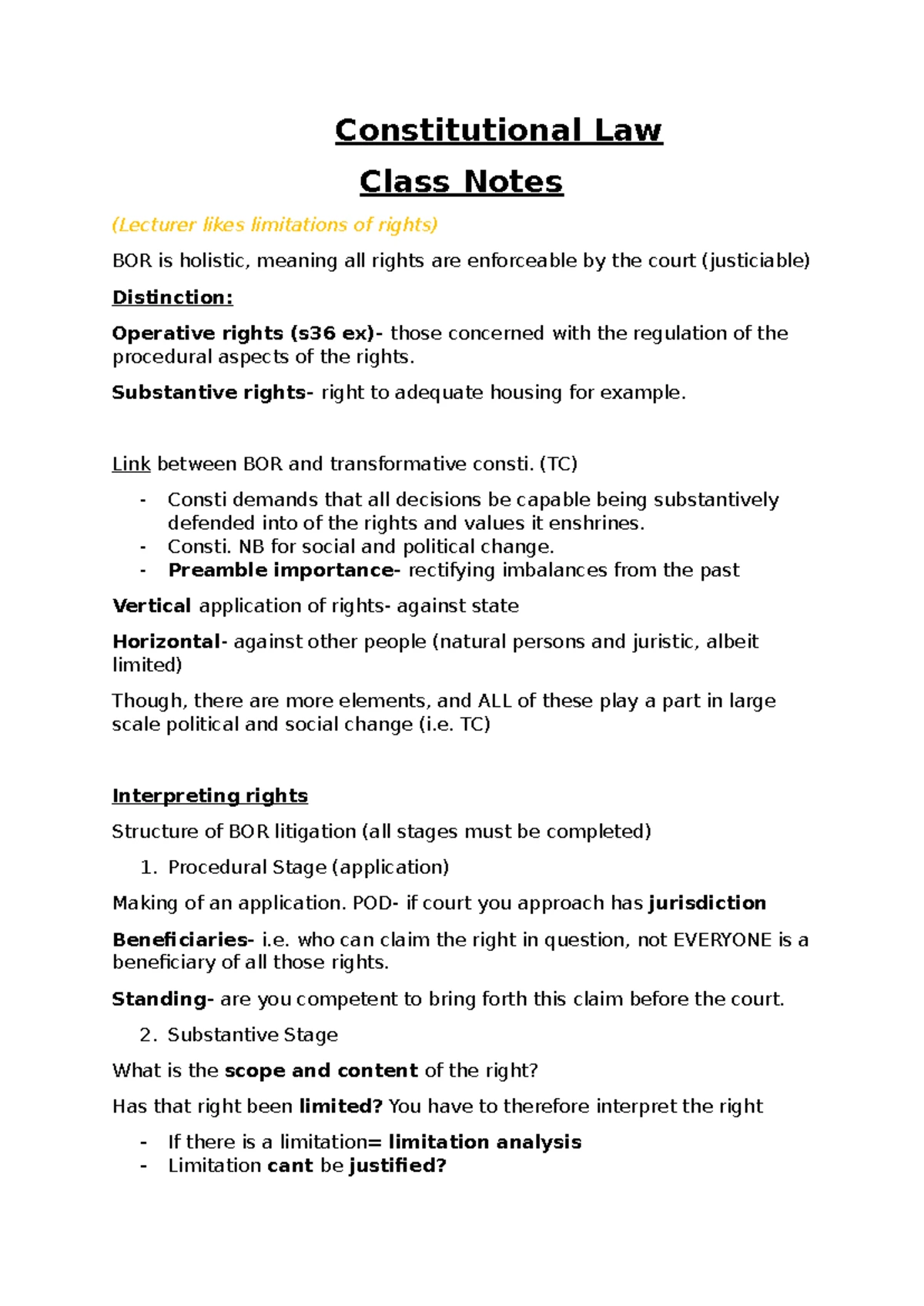 Contract Law AFS1: Ms. Smith's Tutorial Notes on Contracts and ...