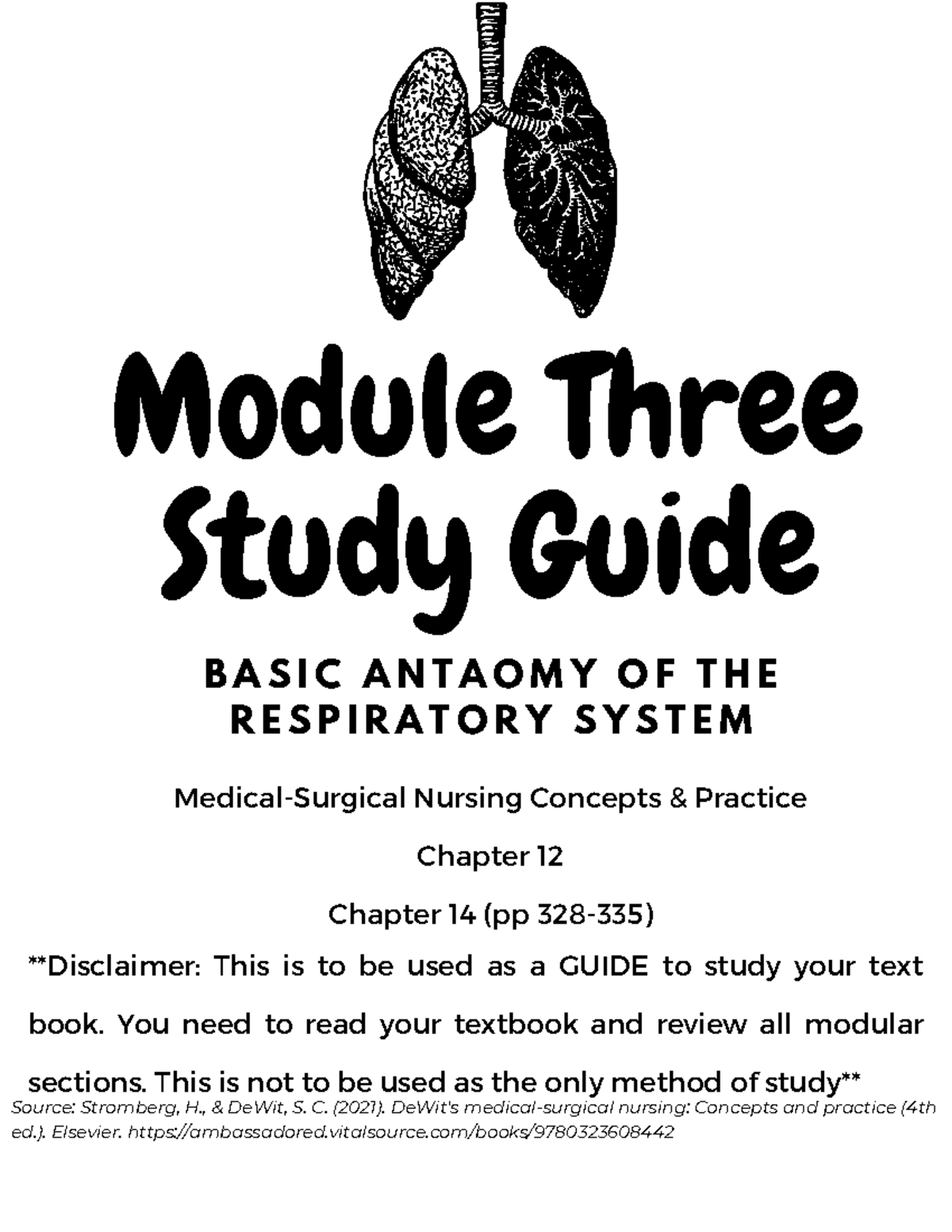Module three study guide: Basic anatomy of the respiratory system - Studocu