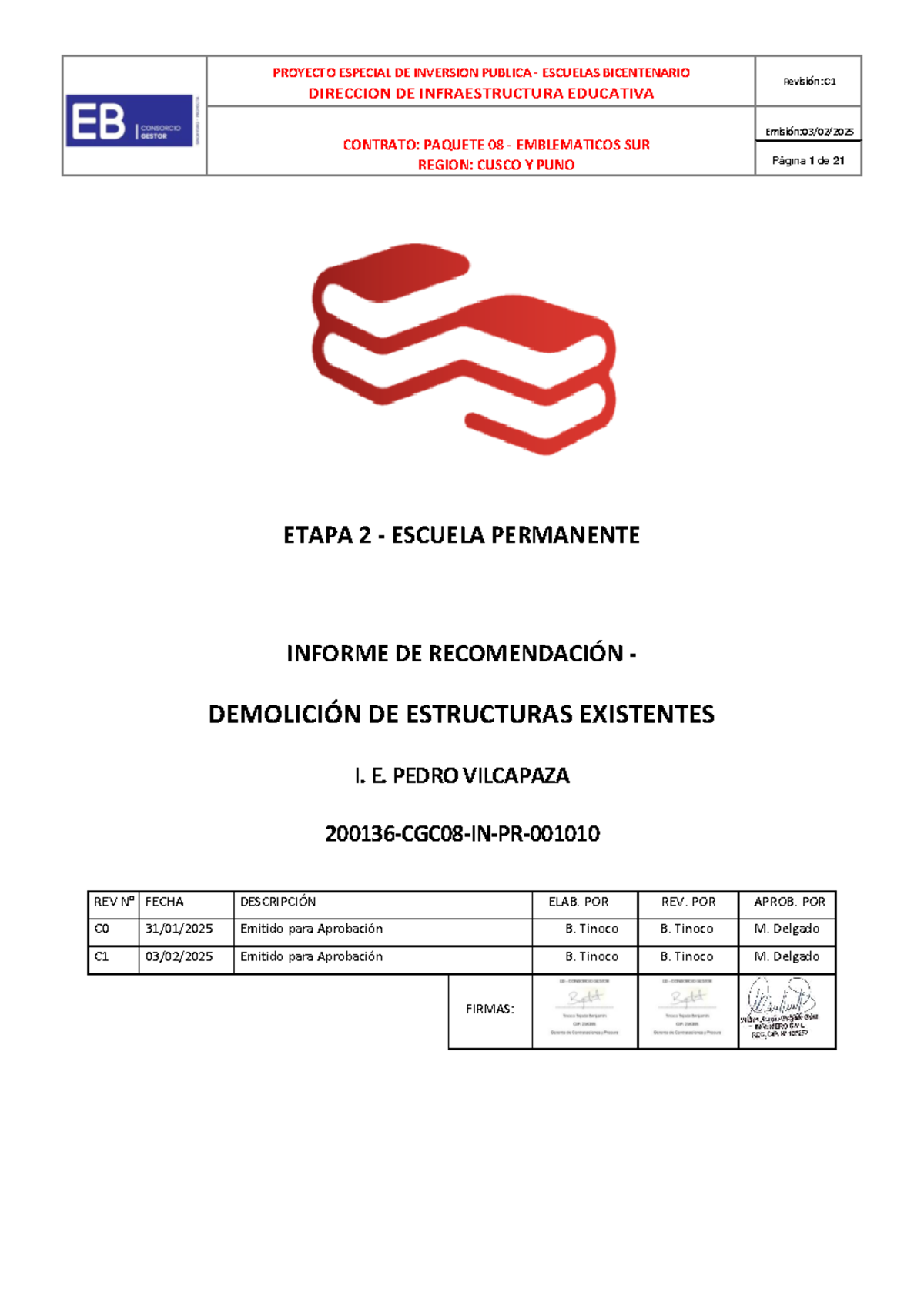 Informe de Recomendación para Demolición - Proyecto Bicentenario C1 ...