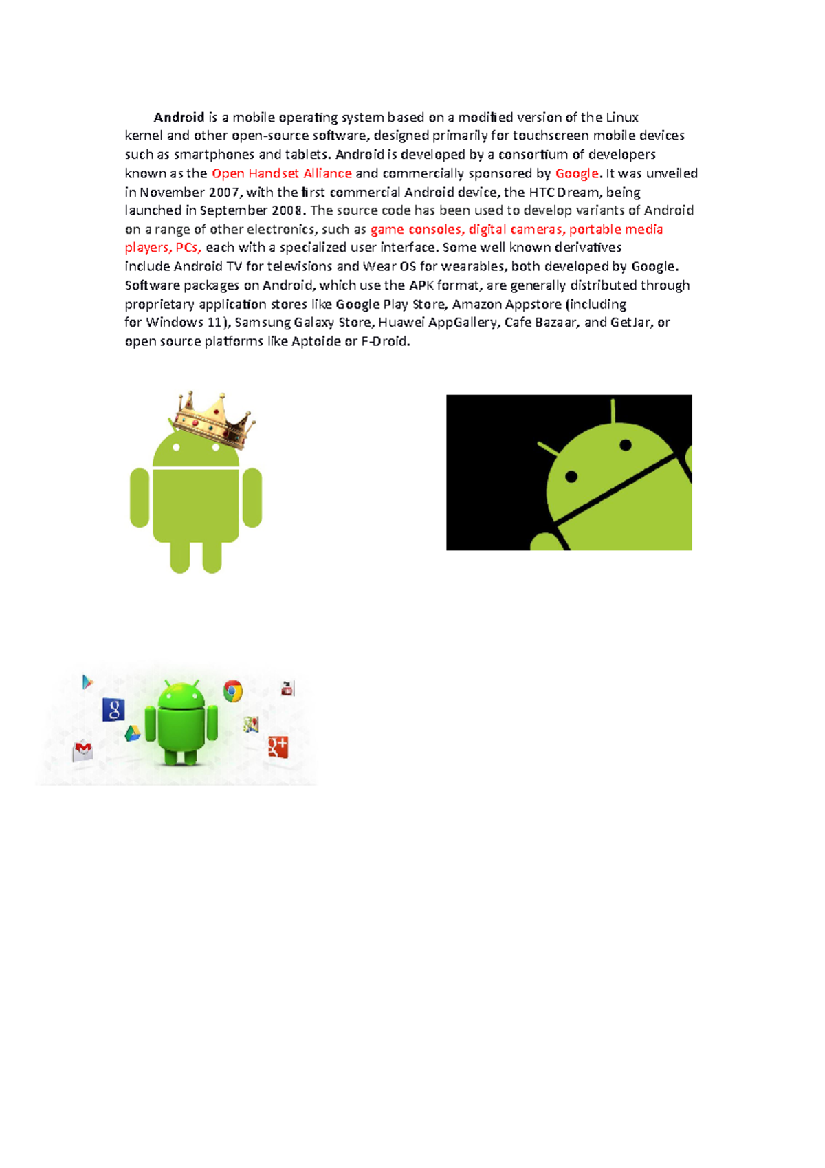 Định nghĩa Android - Android is a mobile operating system based on a modified version of the ...