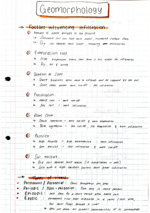 Geomorphology Notes - Geomorphology Notes Drainage Basins Factors ...