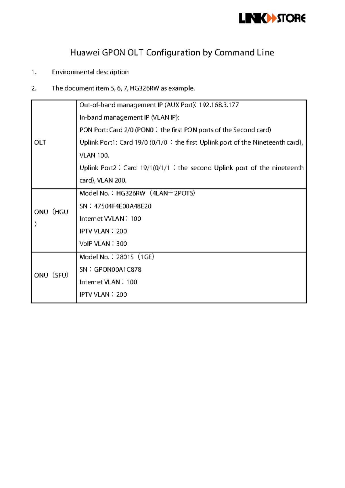 Huawei GPON OLT Configuration Guide: Command Line Setup - Studocu