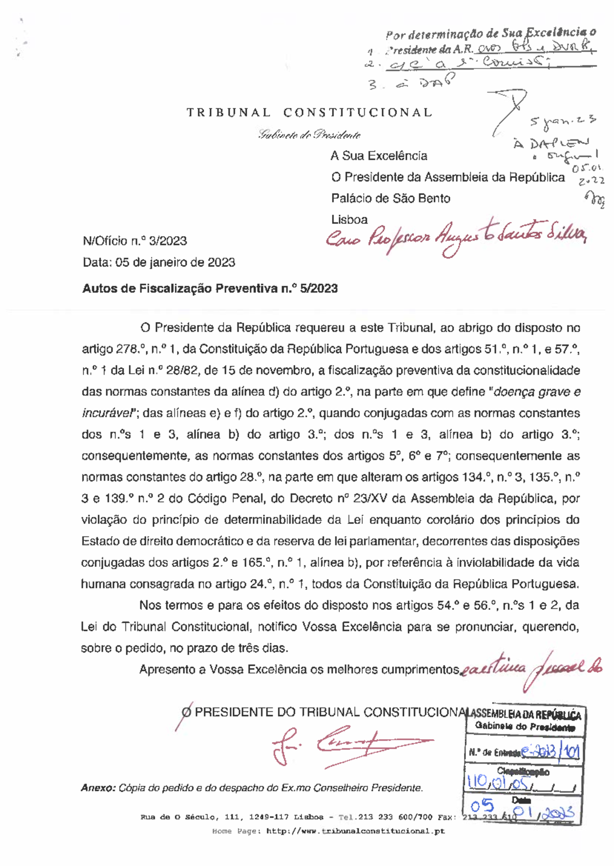 Notificação TC-AR - exemplo de notificação do tribunal constitucional ...
