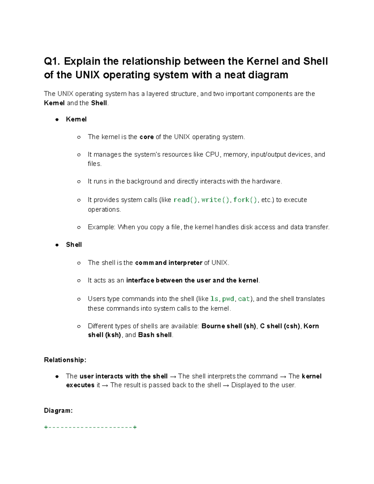 UNIX1 - Comprehensive Notes on UNIX OS: Kernel, Shell, and Utilities ...