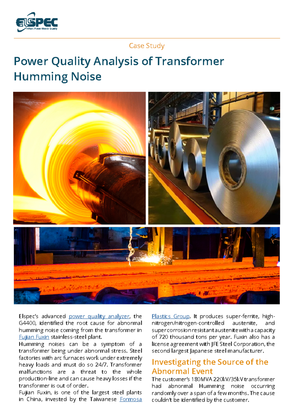 Elspec case study Power Quality Analysis of Transformer Humming Noise ...