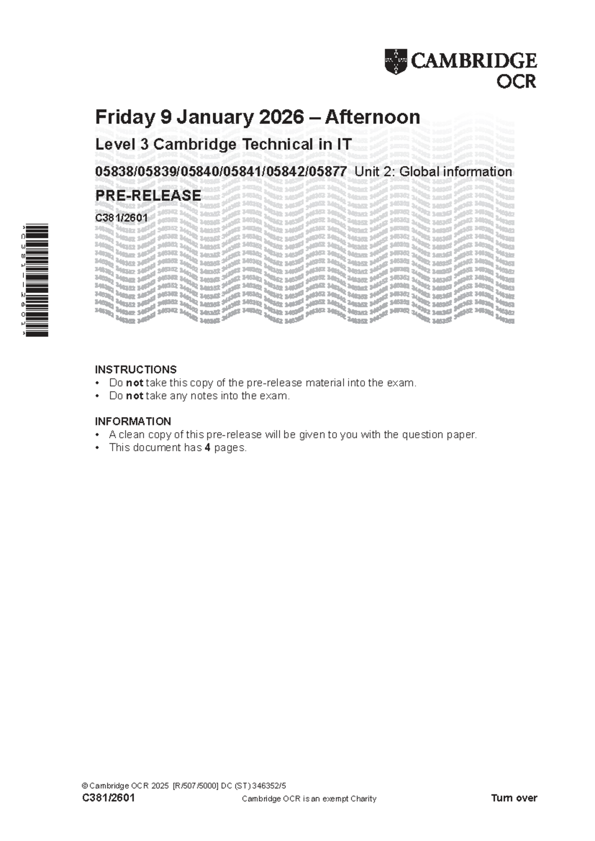 Pre-release Materials for Level 3 Cambridge Technical in IT Unit 2 ...