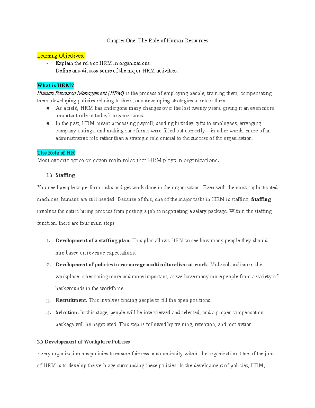 HRM 101: Chapter 1 Overview and Key Roles in Human Resource Management ...