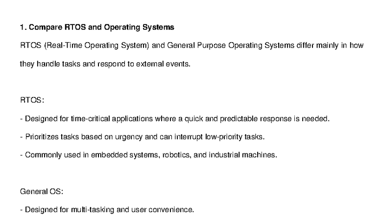 IoT Q&A: RTOS vs OS, Scheduling, Raspberry Pi vs Arduino, Sensors ...