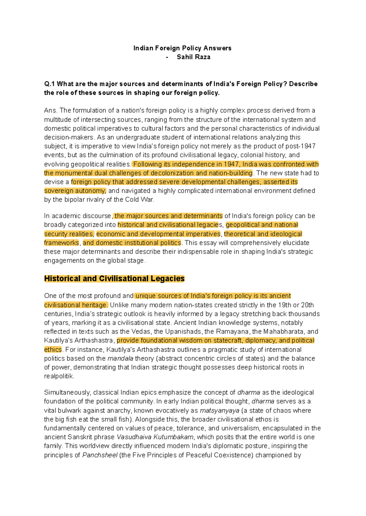 Indian Foreign Policy: Major Determinants and Realist Perspectives ...