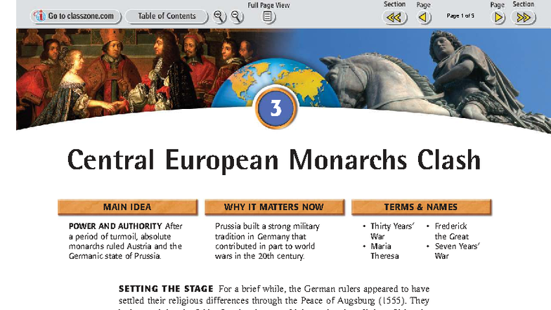 Central European Monarchs Clash: The Thirty and Seven Wars - Studocu