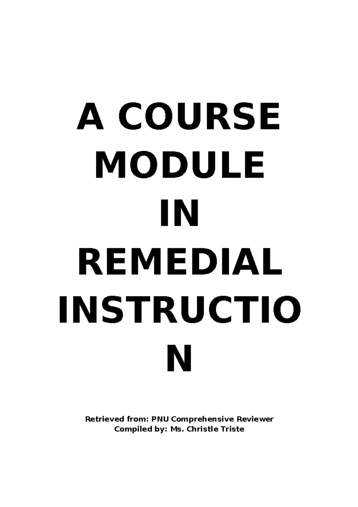 Remedial Instruction Strategies & Components for Student Success - Studocu