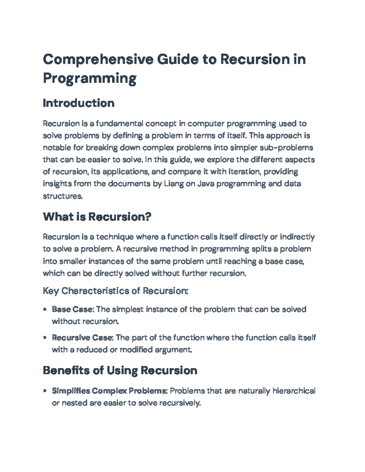 Comprehensive Guide to Recursion in Programming (CS 101) - Comprehensive Guide to Recursion in ...