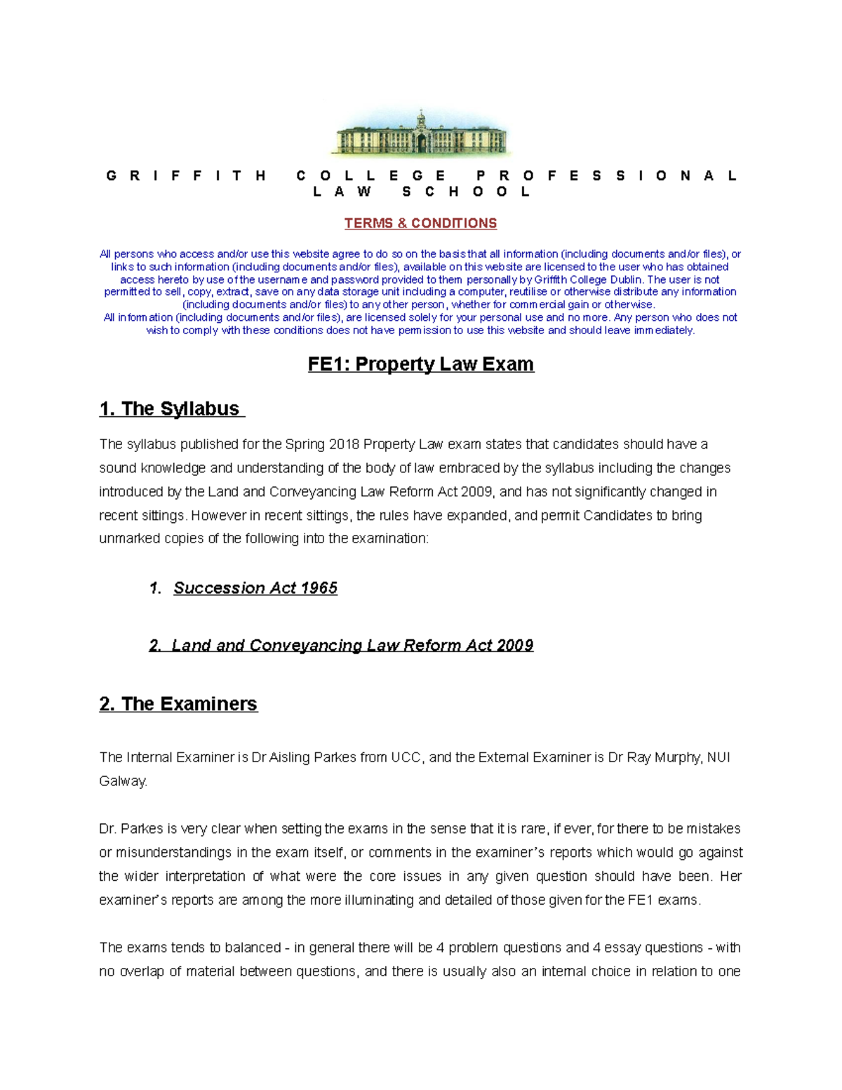 FE1 Property Law Exam Guide: Key Topics & Insights - Studocu