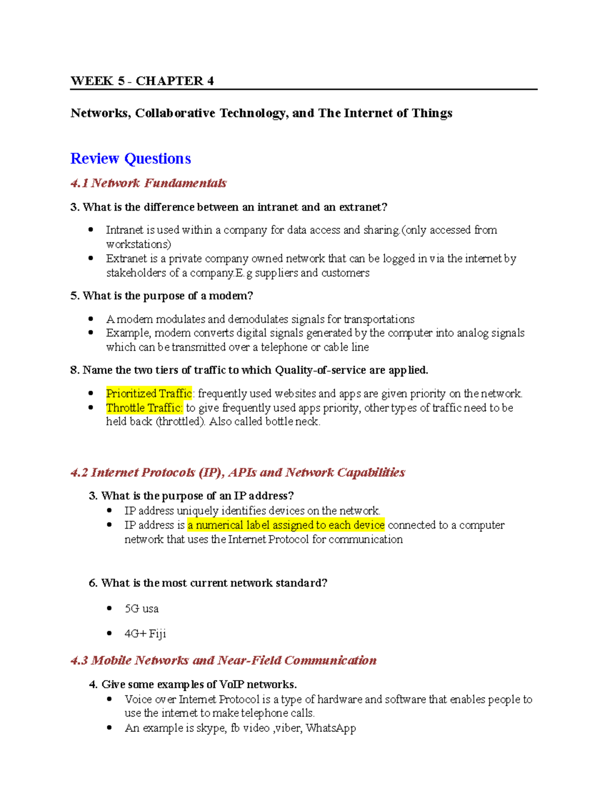 Chapter 4 - Tutorial Solutions - WEEK 5 CHAPTER 4 Networks, Collaborative Technology, and The ...