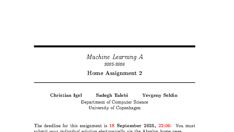 HA2 2025 - Machine Learning Assignment 2 Submission Guidelines - Studocu
