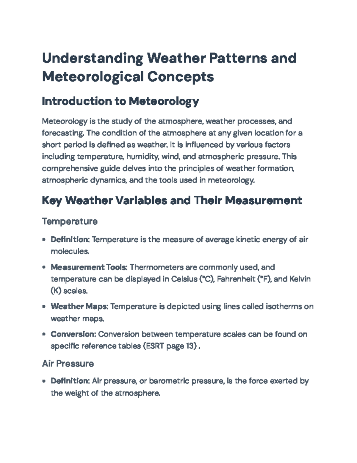 Understanding Weather Patterns: A Guide to Meteorological Concepts ...