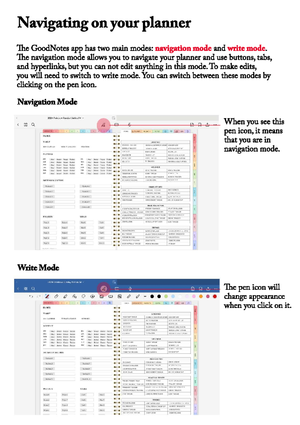 Navigating GoodNotes: Instruction Manual for Writing & Navigation Modes ...