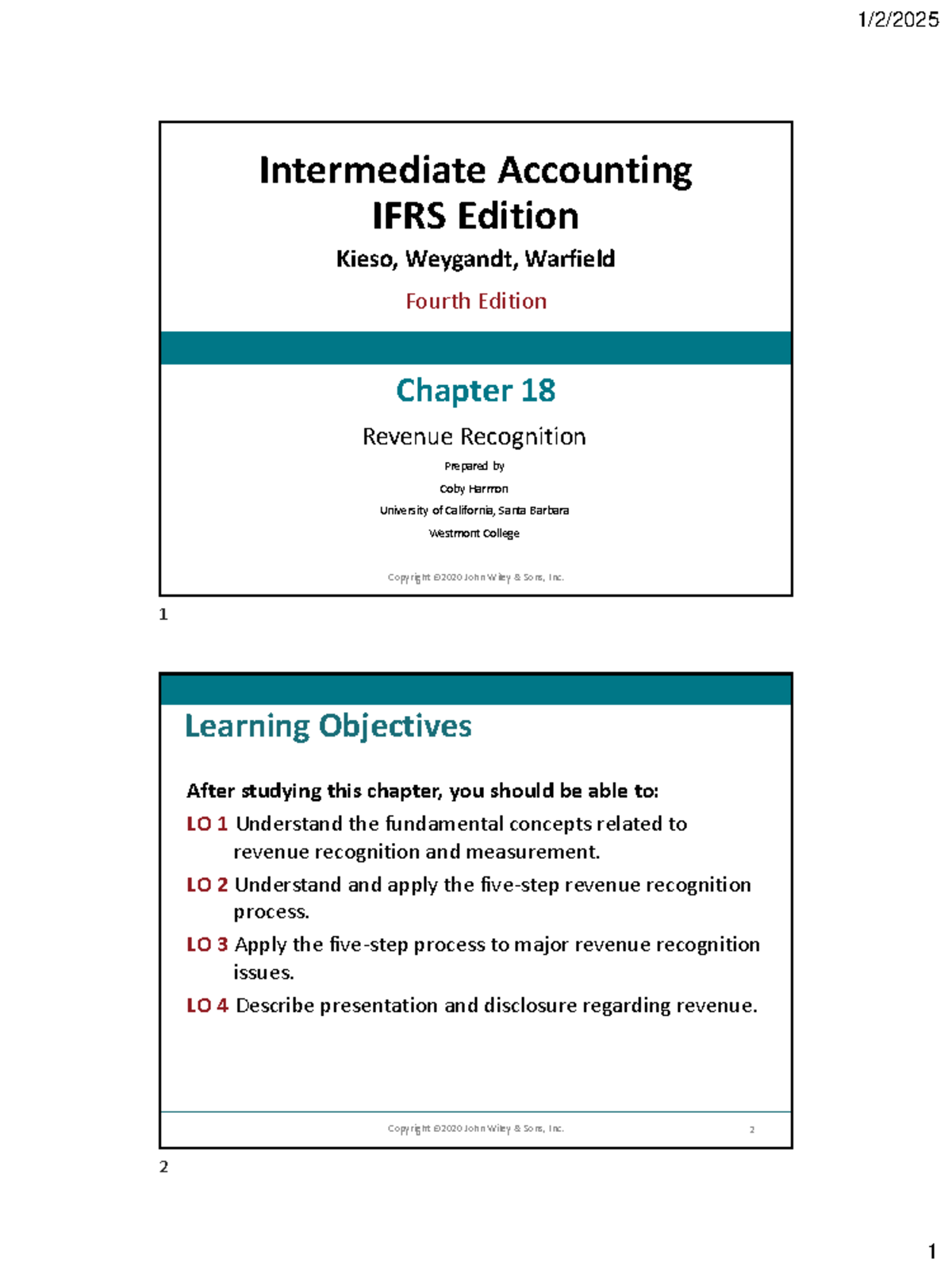 Chapter 18 Revenue Recognition - Intermediate Accounting IFRS Kieso - Studocu