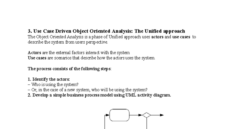 Use Case Design in Object Oriented Analysis: Unified Approach - Studocu