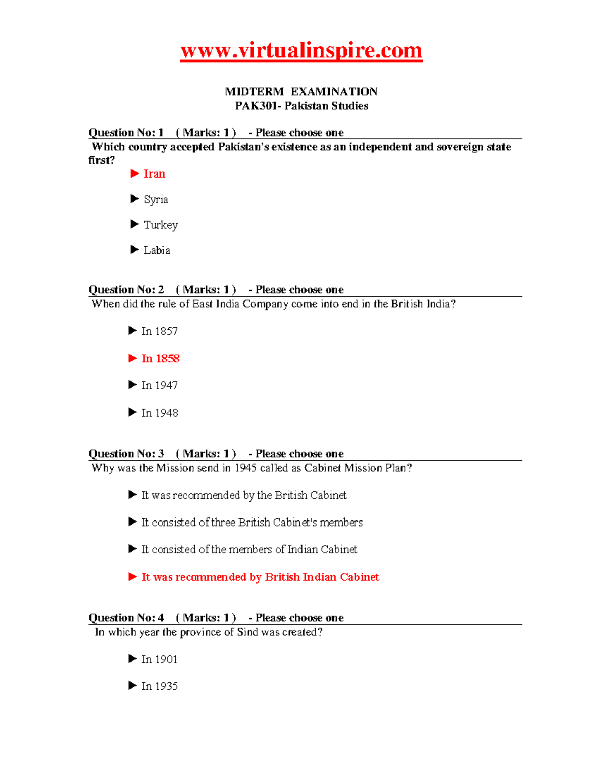 PAK301 - Solved Midterm Examination Paper on Pakistan Studies - Studocu
