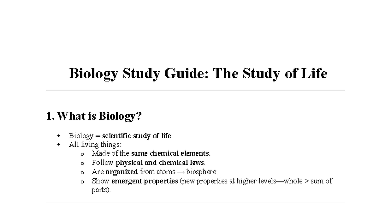 Biology Study Guide: Key Concepts and Real-World Issues - 📘 Biology ...