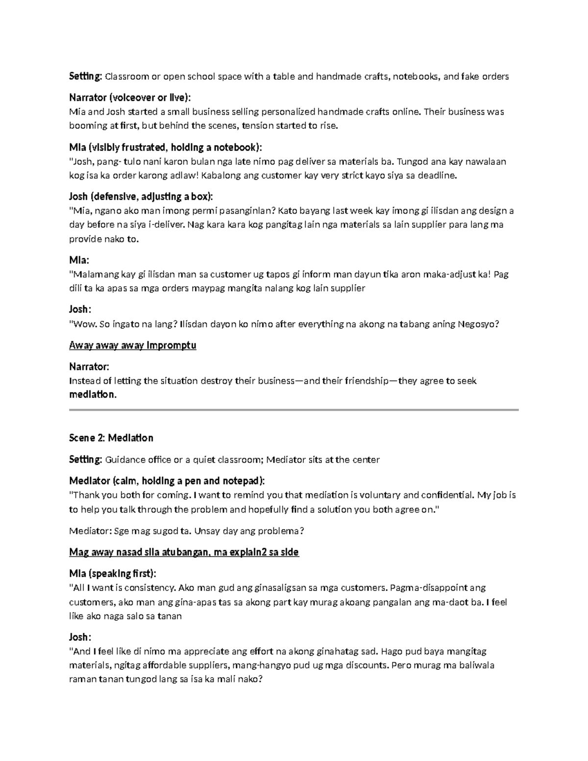 OADR - Mediation and Conciliation Notes on Business Disputes - Studocu