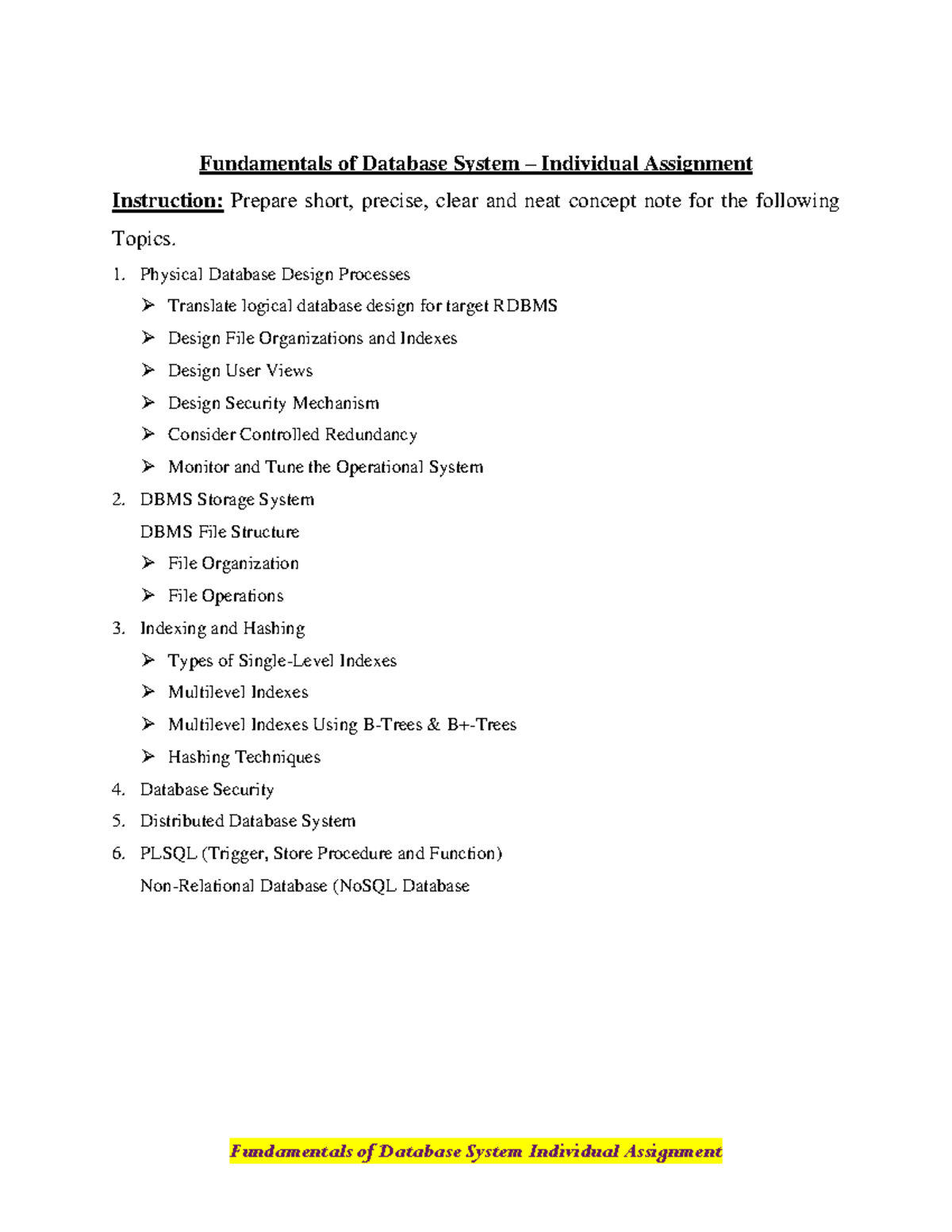 DBS101 - Fundamentals of Database Systems Individual Assignment 2016 ...