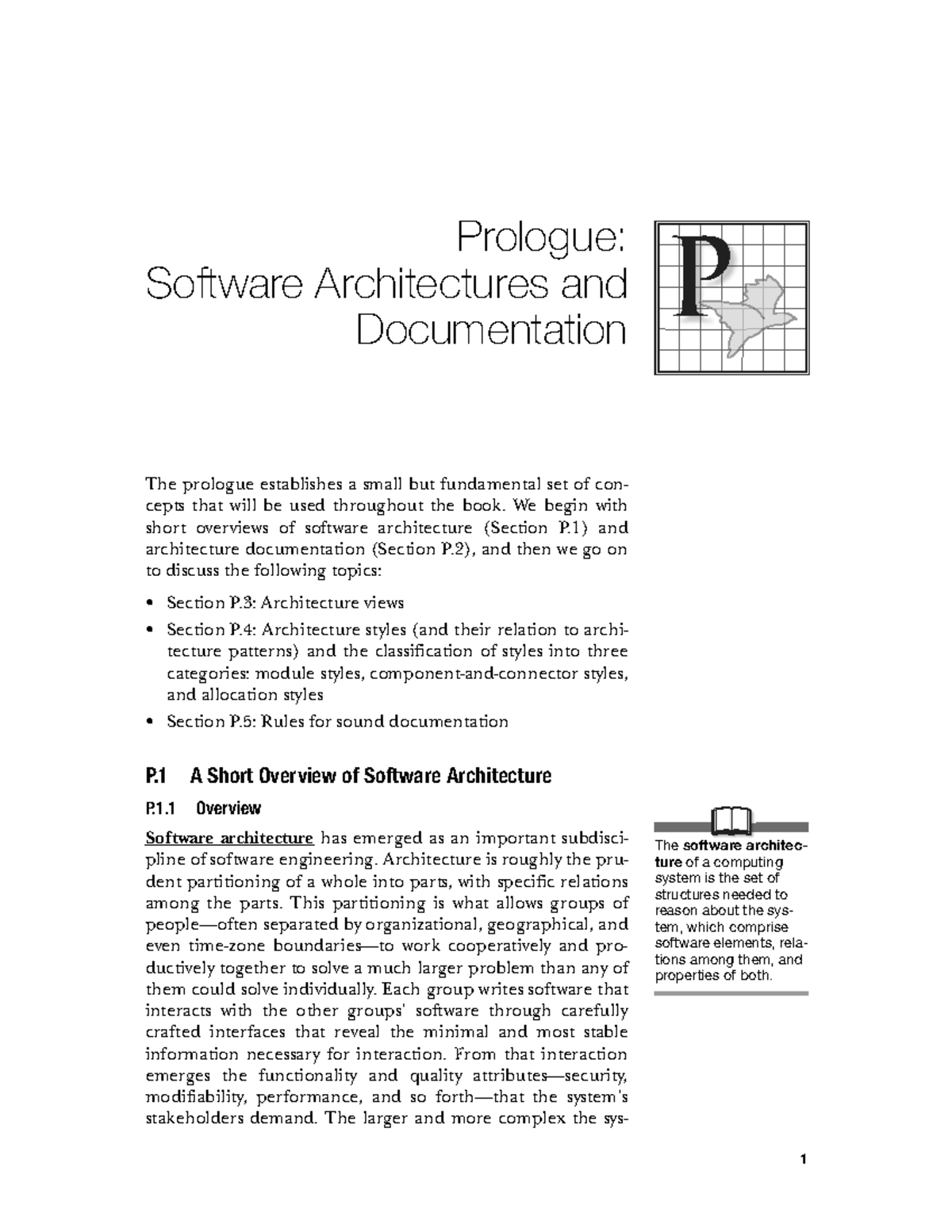 Prologue: Software Architectures & Documentation Overview (P) - Studocu