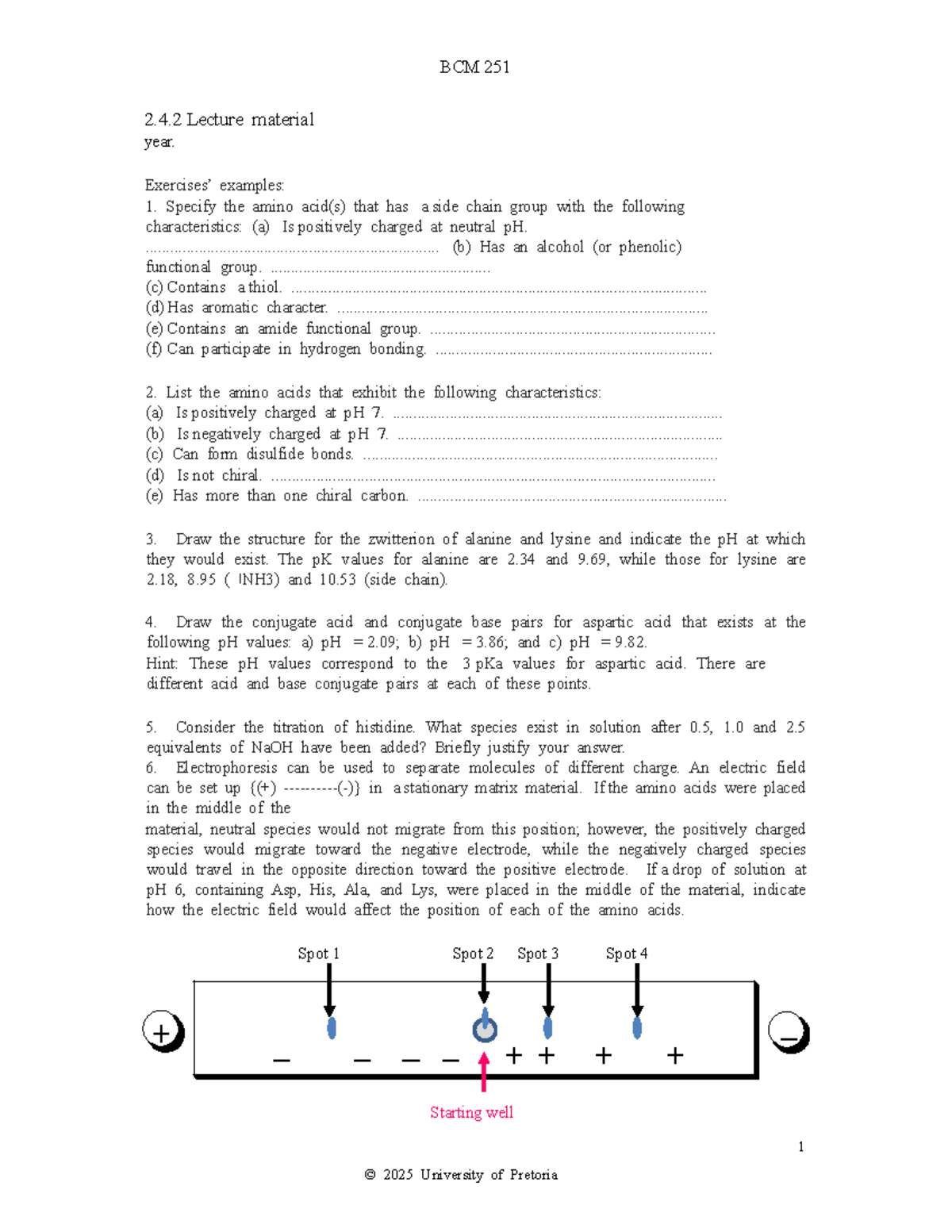 BCM 251 Study Guide: Amino Acids, Proteins, and Titration Concepts 2025 ...