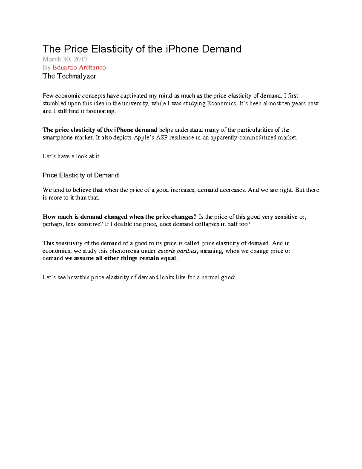 The Price Elasticity of Demand for iPhones: An Economic Analysis - Studocu