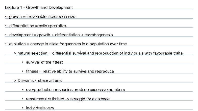Midterm Study Guide for Growth and Development (BIO 101) - Studocu