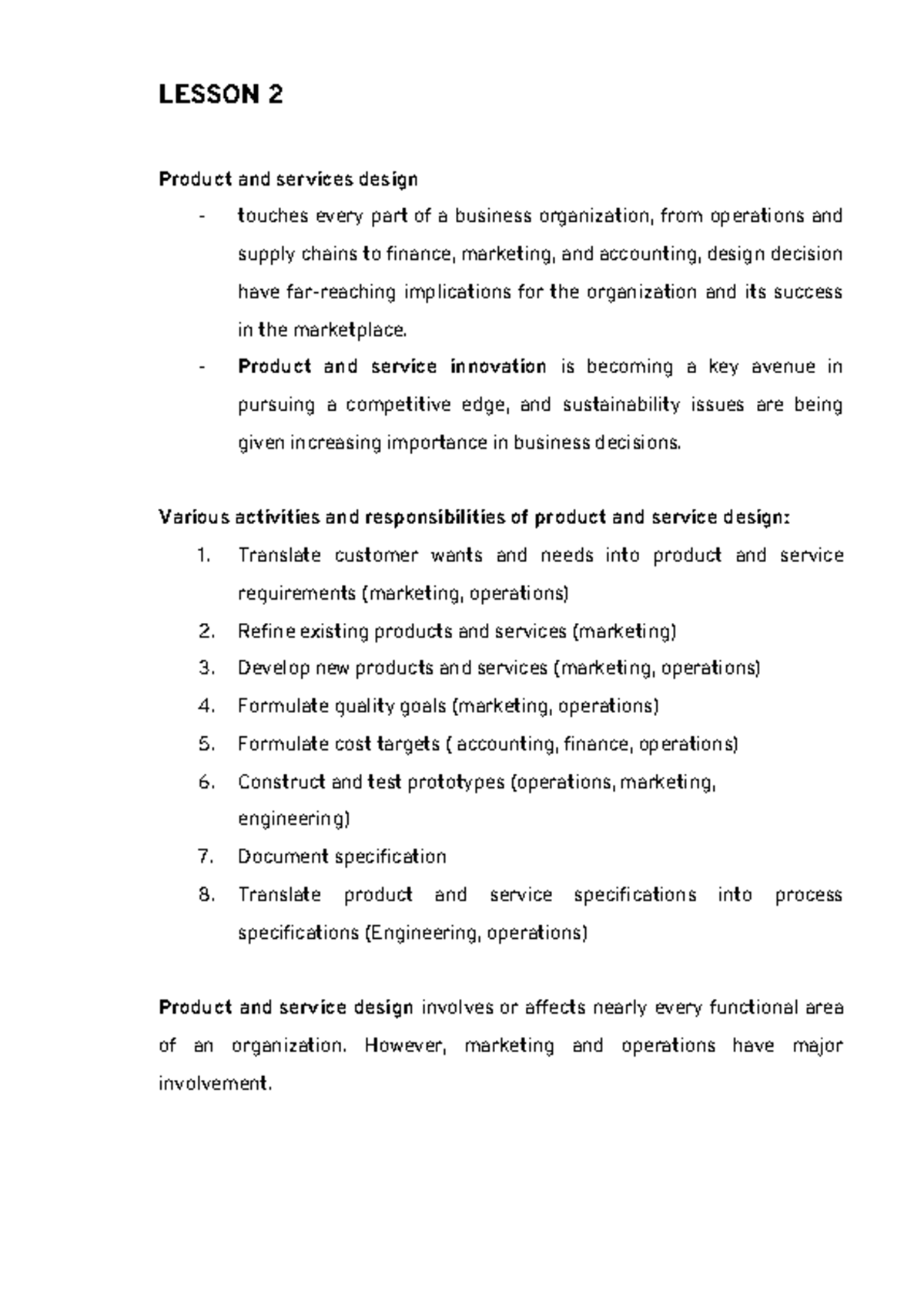 Opman Midterm: Product & Service Design Insights and Strategies - Studocu