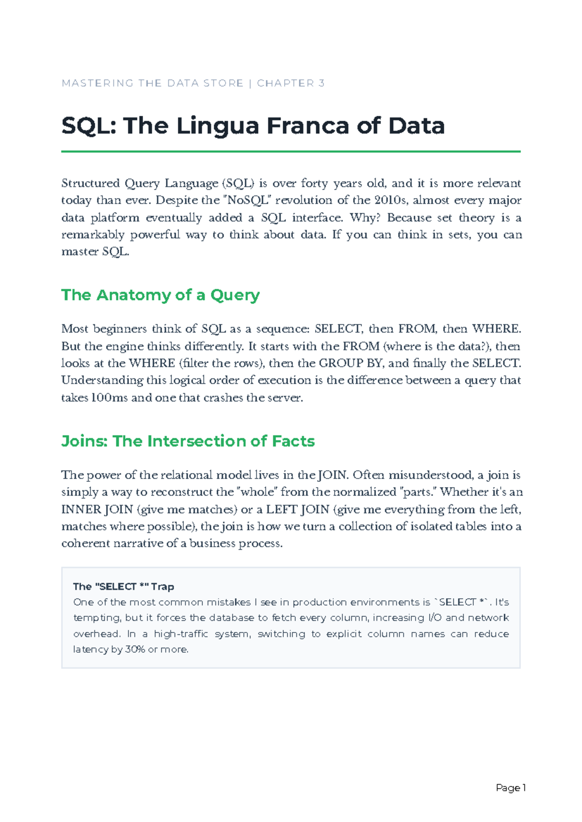Chapter 3 SQL: Mastering the Lingua Franca of Data - Studocu