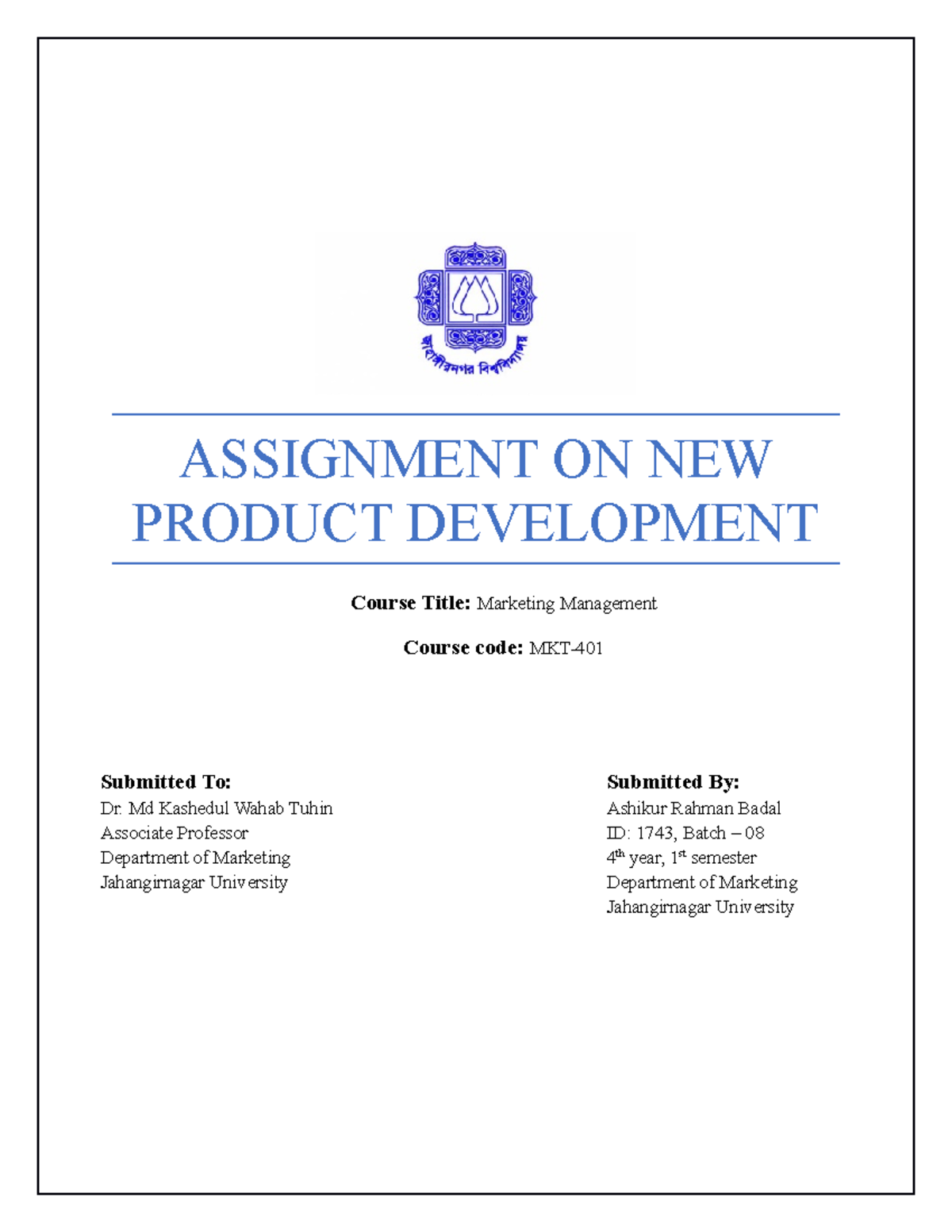 The new product development - ASSIGNMENT ON NEW PRODUCT DEVELOPMENT ...