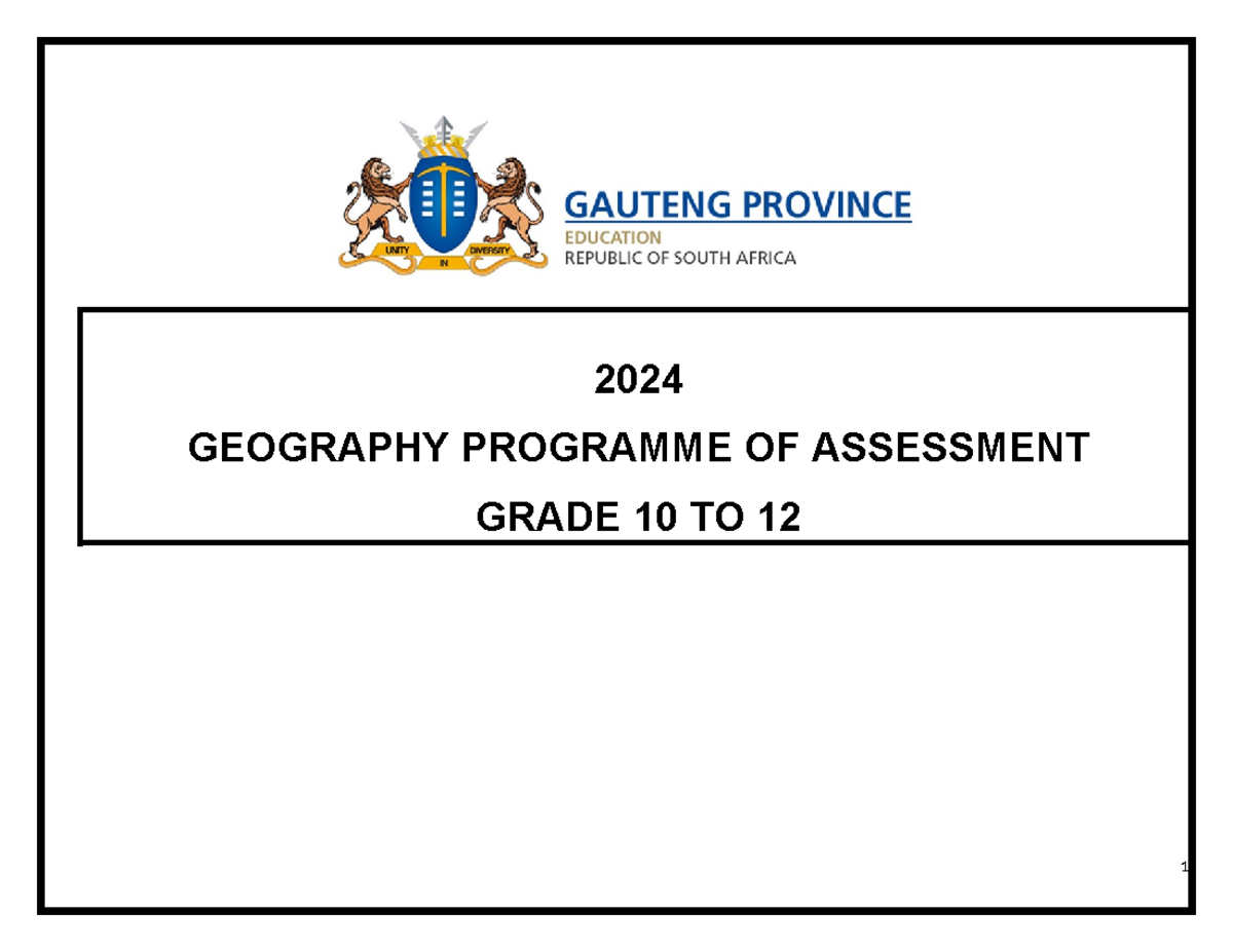 2024 GEOG 10-12 POA - Assessment Overview and Key Dates - Studocu