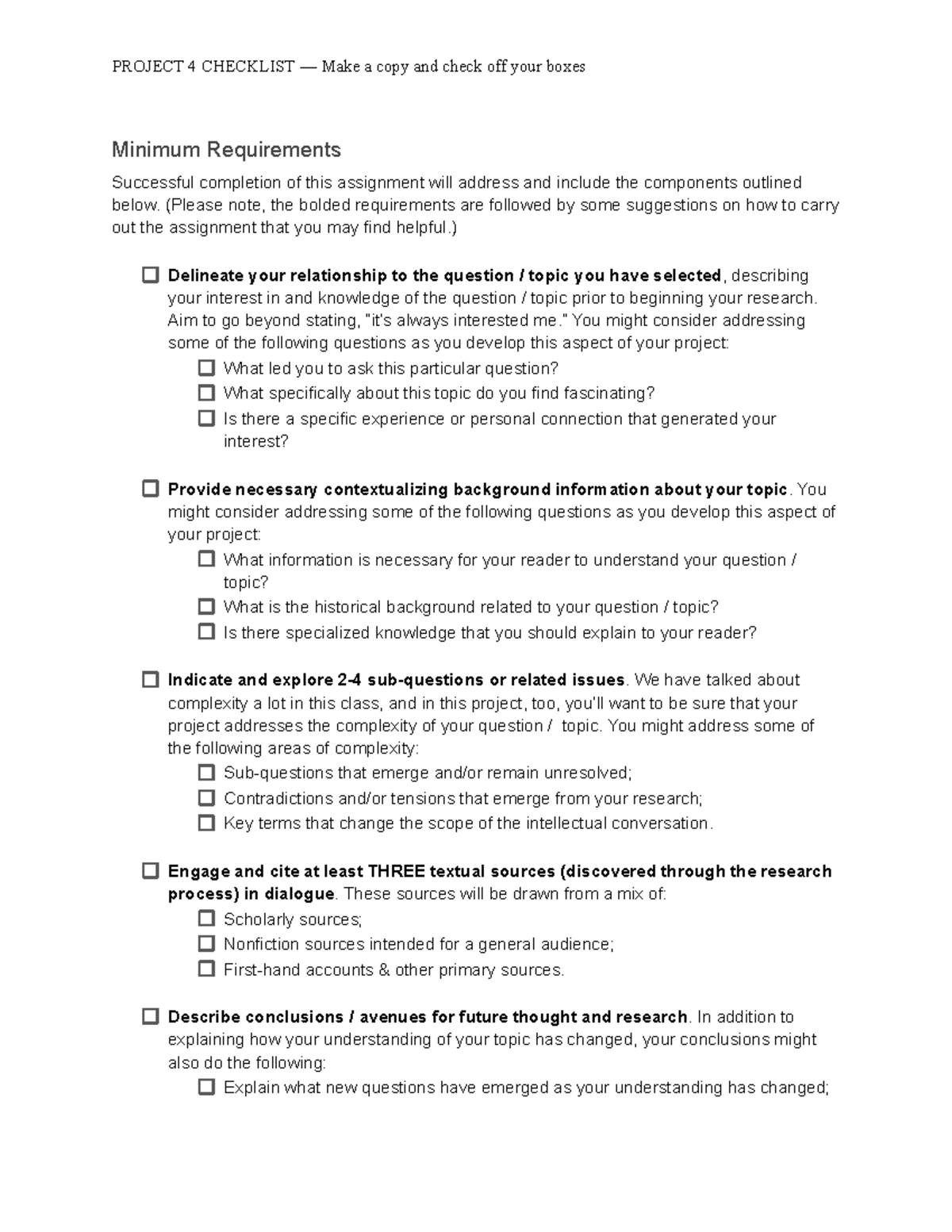 Project 4 Checklist - Summary Communication Research - PROJECT 4 ...