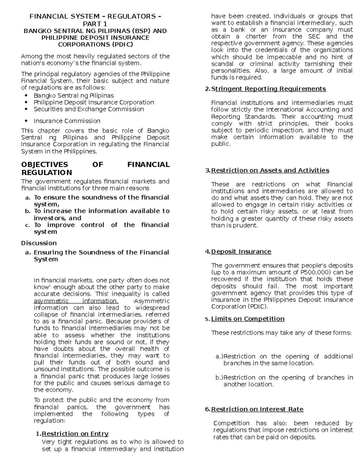 Financial- System - CAPITAL MARKET - FINANCIAL SYSTEM – REGULATORS ...