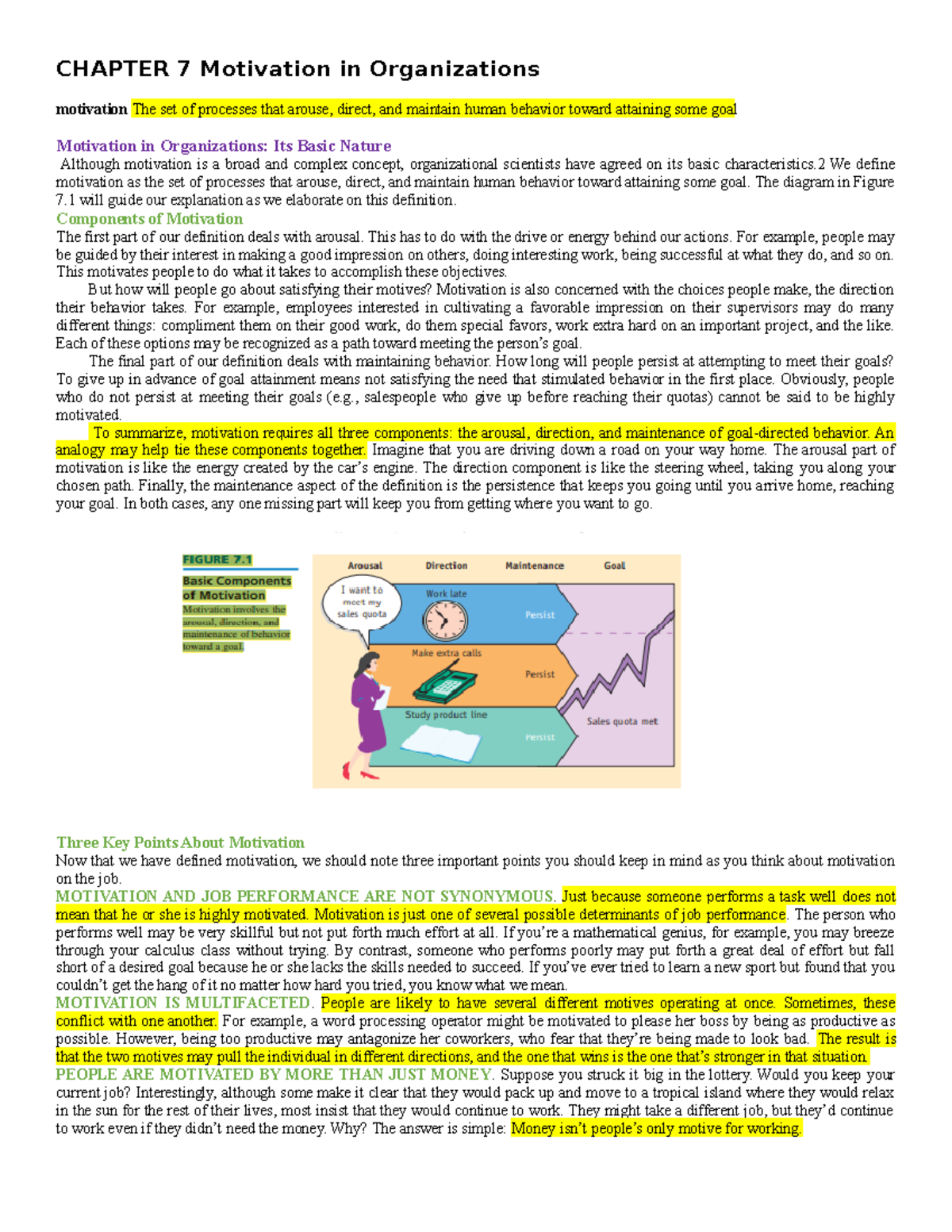 Chapter 7 Motivation in Organizations - CHAPTER 7 Motivation in ...