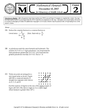 Math worksheets for grades 3,4, 5 - SUNSHINE MATH 5 Name: Saturn, I ...