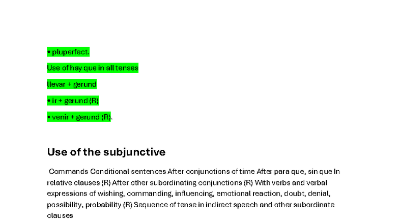 Spanish Grammar: Pluperfect, Subjunctive, and Reflexive Verbs (R) - Studocu