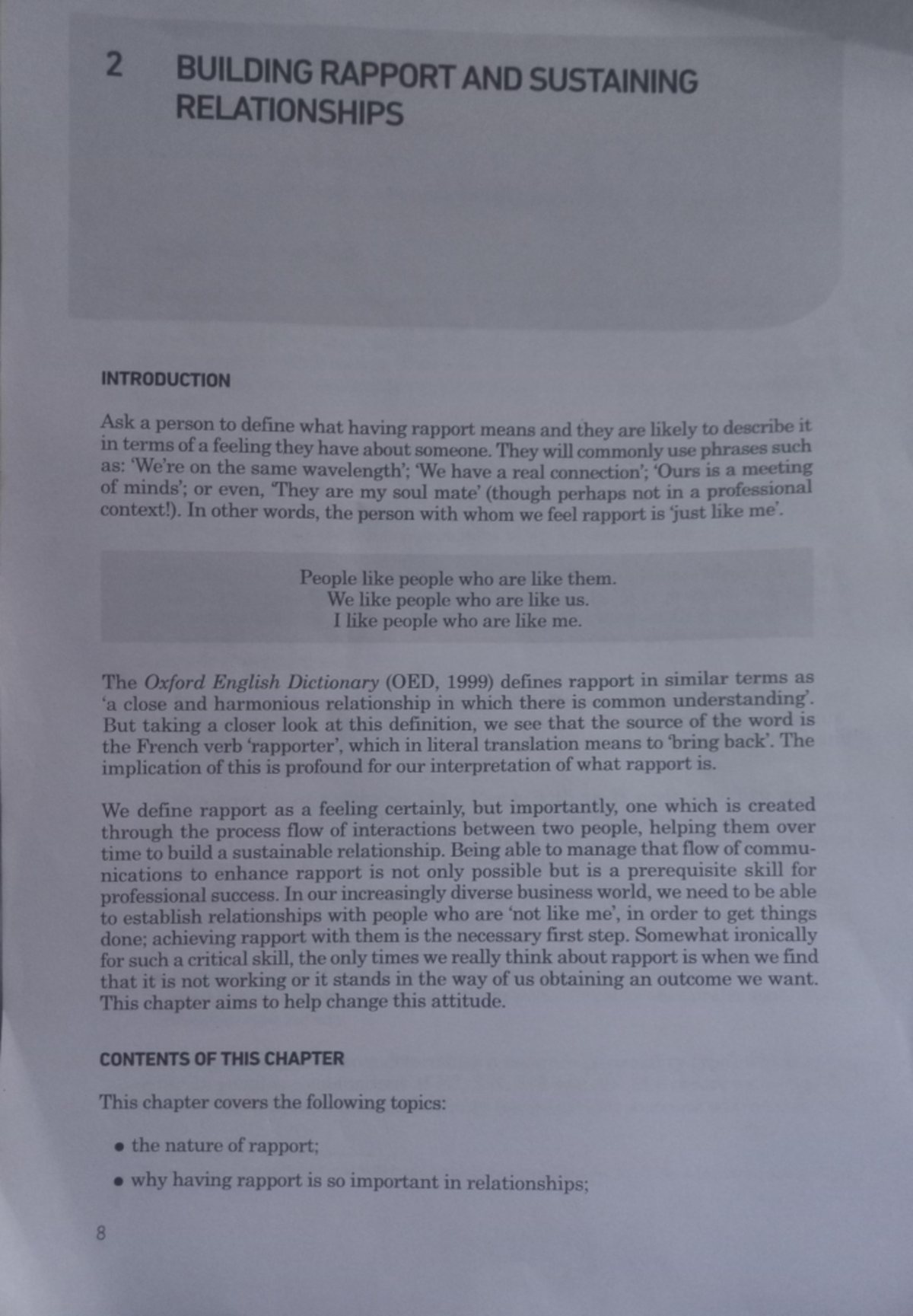 PD103- Chapter-2 - Lecture notes - 2 BUILDING RAPPORT AND SUSTAINING ...