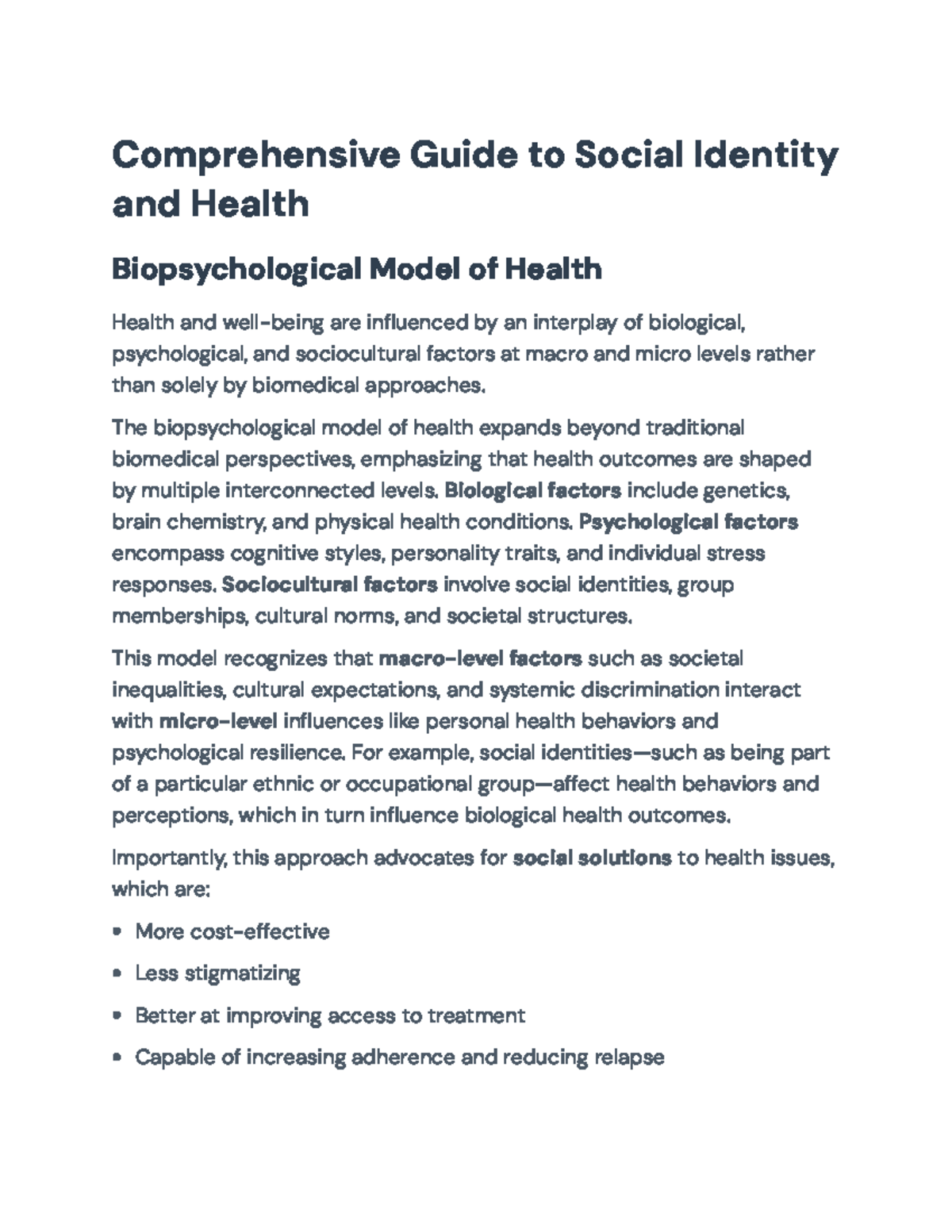 Comprehensive Guide to Social Identity and Health (HLS 101) - Studocu